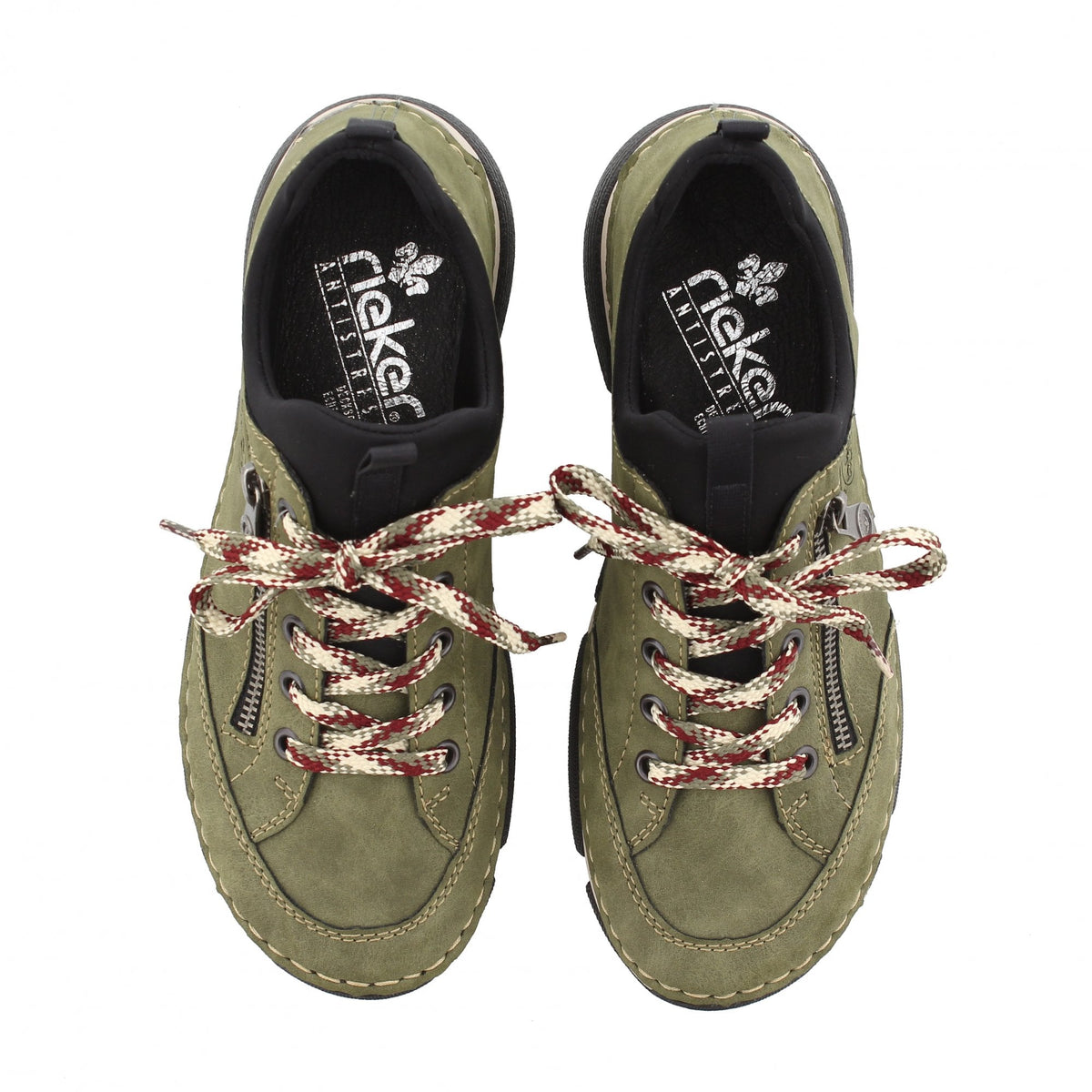 45973- Laced up Excursion Shoe- Olive/Black- Rieker – Fifty Seven Boutique