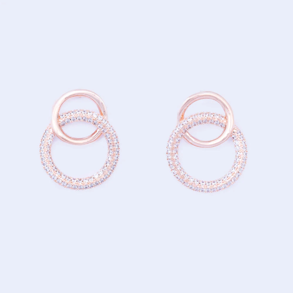 Interlinking Circles Rose Gold Earrings- Knight & Day Jewellery – Fifty ...